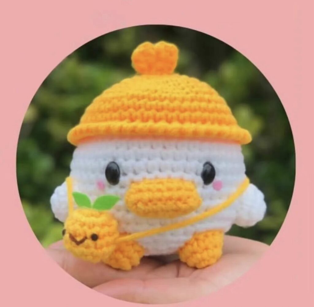 Free amigurumi duck crochet pattern/ Crochet duck with a beanie