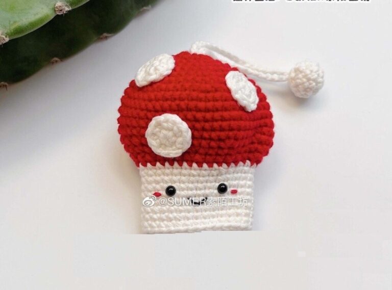 Mushroom Keychain Crochet Pattern